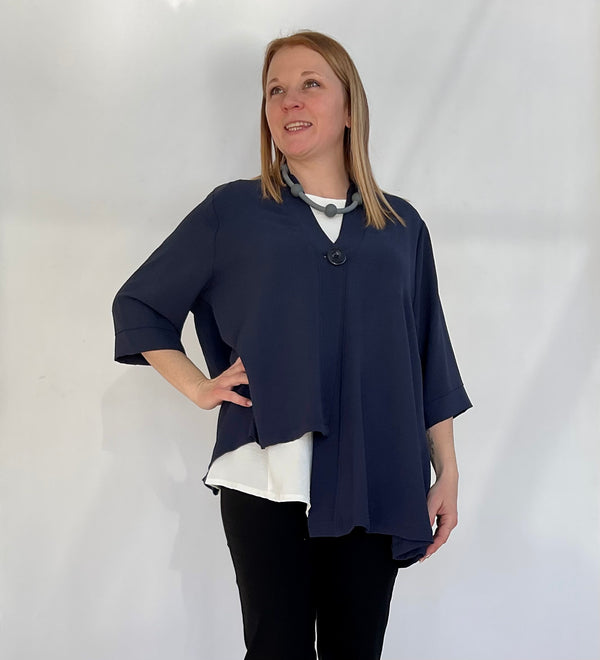 Waschseide 23 asymmetrische Jacke - Kleidi Damenmode